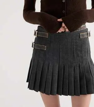 Prada Wool Pleated Mini Skirt