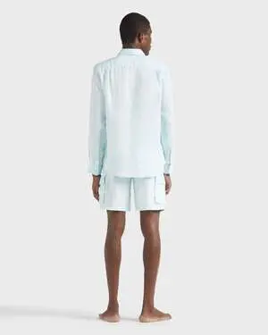 Vilebrequin Linen Shirt Natural Dye Shirt Caroubis - Blue
