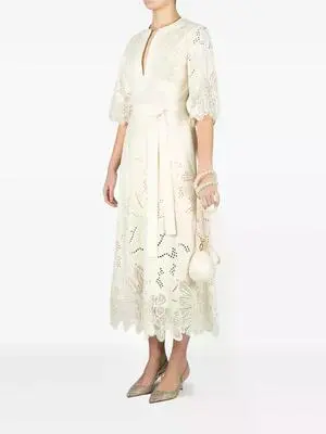 Elie Saab Embroidered Midi Dress