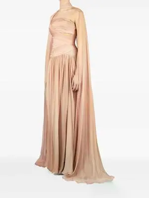 Elie Saab Printed Chiffon Gown