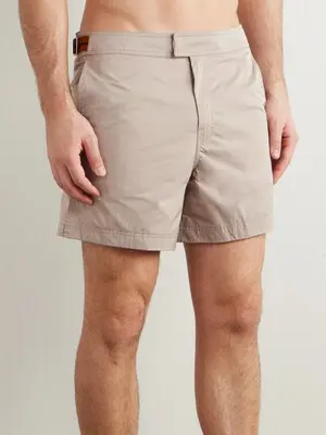Zegna Rio Straight-leg Mid-length Swim Shorts - Neutrals
