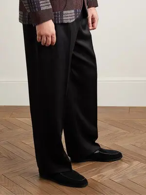 VINNY'S Belgee Suede Loafers - Black
