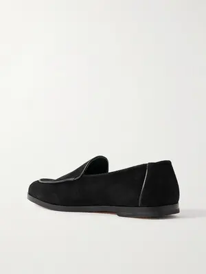 VINNY'S Belgee Suede Loafers - Black