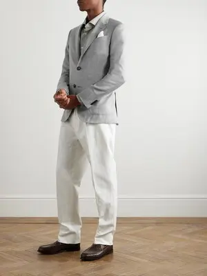 Zegna Riviera Slim-fit Wool, Silk And Linen-blend Suit Jacket