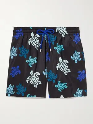 Vilebrequin Mahina Straight-leg Mid-length Recycled Swim Shorts - Black