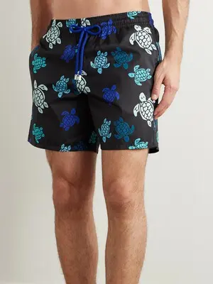 Vilebrequin Mahina Straight-leg Mid-length Recycled Swim Shorts - Black