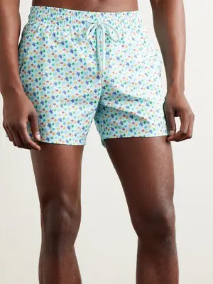 Vilebrequin Moorise Straight-leg Mid-length Printed Swim Shorts - Blue
