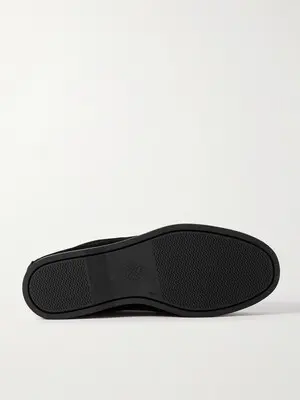 SAMAN AMEL City Moc Suede Boat Shoes - Black