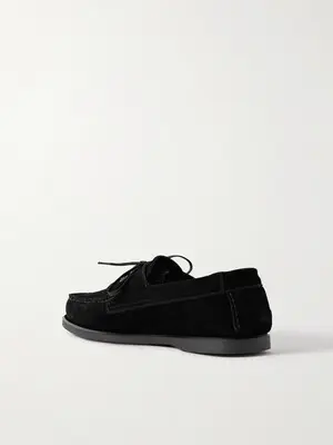 SAMAN AMEL City Moc Suede Boat Shoes - Black