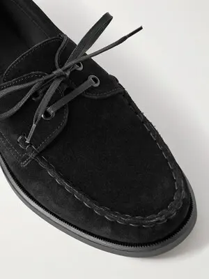 SAMAN AMEL City Moc Suede Boat Shoes - Black