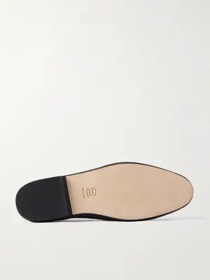 Rubinacci Leather-trimmed Suede Penny Loafers - Blue
