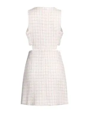 Sandro Mini Flared Checked Tweed Dress - Pink