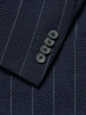 Mr P. Slim-fit Pinstriped Wool-blend Seersucker Suit Jacket