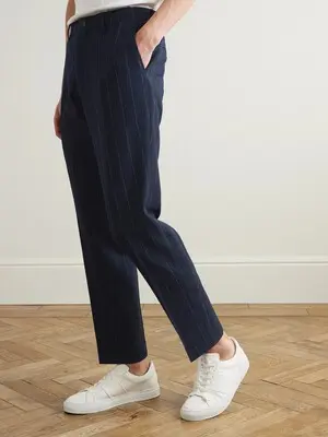 Mr P. Philip Tapered Pinstriped Wool-blend Seersucker Suit Trousers