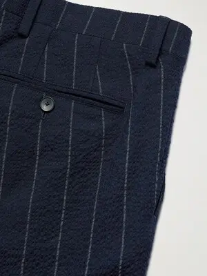 Mr P. Philip Tapered Pinstriped Wool-blend Seersucker Suit Trousers