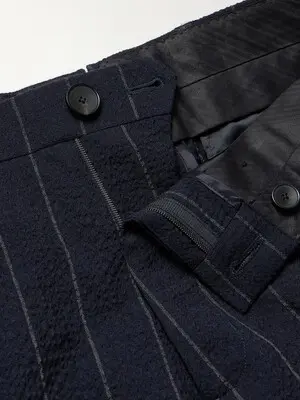 Mr P. Philip Tapered Pinstriped Wool-blend Seersucker Suit Trousers