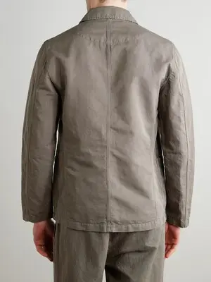 Mr P. Unstructured Garment-dyed Organic Cotton And Linen-blend Suit Jacket