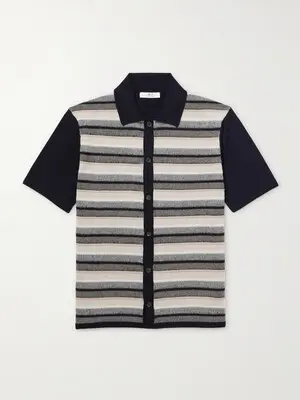 Mr P. Jude Striped Merino Wool Shirt