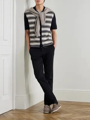 Mr P. Jude Striped Merino Wool Shirt