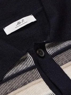 Mr P. Jude Striped Merino Wool Shirt
