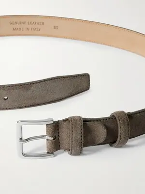 Mr P. 3cm Suede Belt - Brown