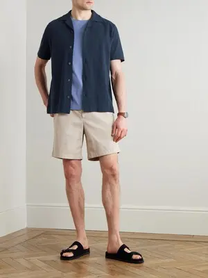 Mr P. Camp-collar Cotton-piqué Shirt