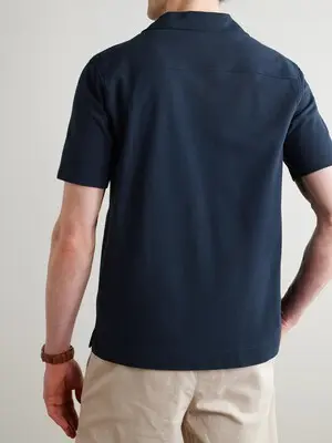 Mr P. Camp-collar Cotton-piqué Shirt