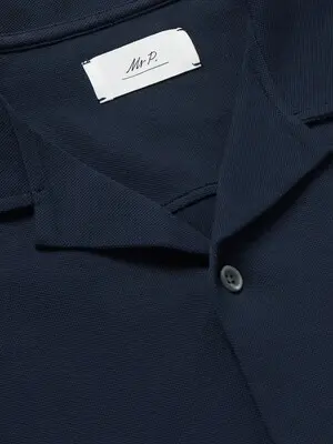 Mr P. Camp-collar Cotton-piqué Shirt