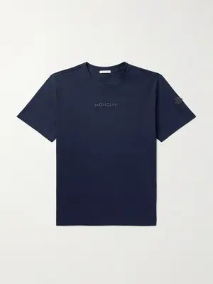 Moncler Logo-appliquéd Cotton-jersey T-shirt - Blue