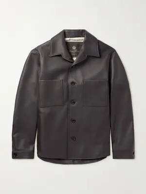 Loro Piana Evandro Full Grain Leather Overshirt