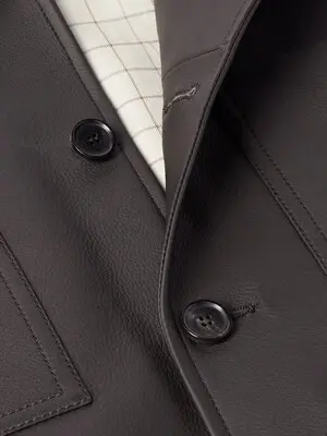 Loro Piana Evandro Full Grain Leather Overshirt