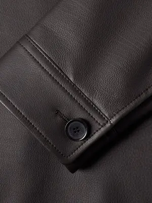 Loro Piana Evandro Full Grain Leather Overshirt