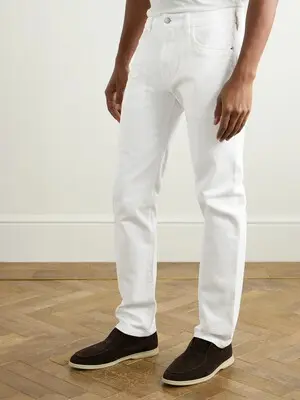 Loro Piana Slim-fit Straight-leg Jeans - White