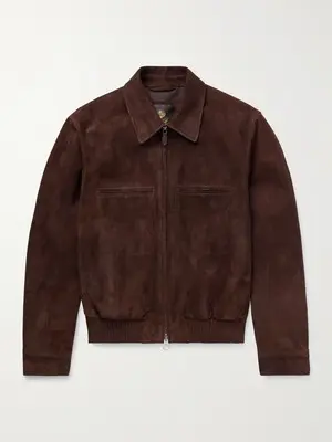 Loro Piana Kane Rain System® Suede Bomber Jacket