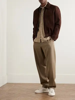 Loro Piana Kane Rain System® Suede Bomber Jacket