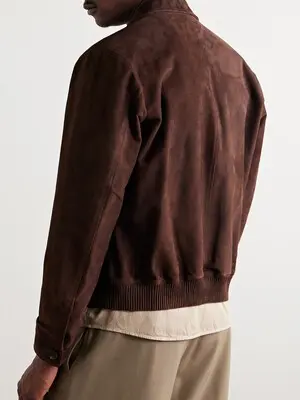 Loro Piana Kane Rain System® Suede Bomber Jacket
