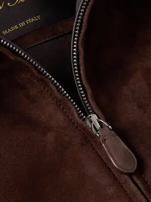 Loro Piana Kane Rain System® Suede Bomber Jacket