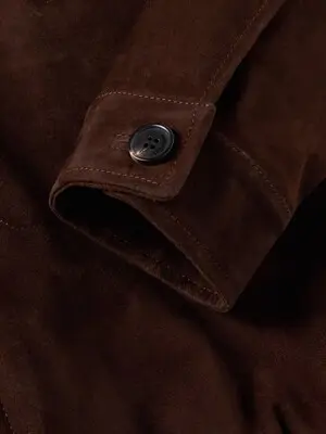 Loro Piana Kane Rain System® Suede Bomber Jacket