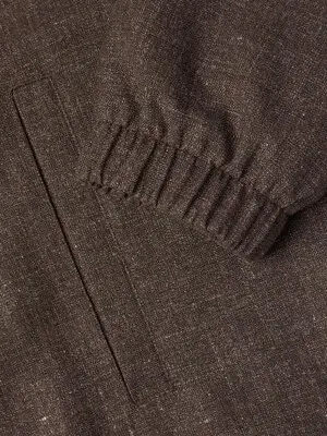 Loro Piana Linen And Wool-blend Canvas Bomber Jacket - Brown