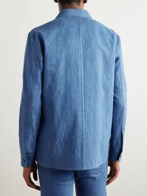Gabriela Hearst Everly Cotton And Linen-blend Chambray Overshirt