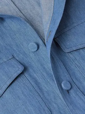 Gabriela Hearst Everly Cotton And Linen-blend Chambray Overshirt