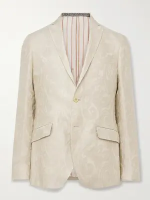 Etro Paisley-jacquard Linen-blend Suit Jacket