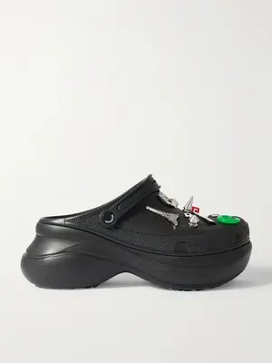 Balenciaga Crocs™ Embellished Rubber Mules