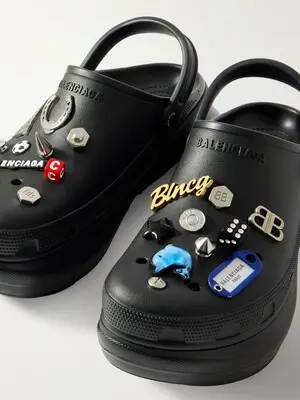 Balenciaga Crocs™ Embellished Rubber Mules