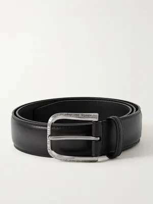 Berluti 3.5cm Scritto Venezia Leather Belt - Black