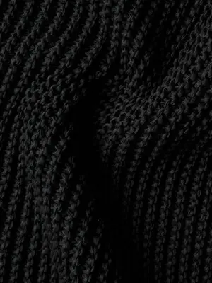 Alexander McQueen Cropped Ribbed Logo-jacquard Cotton Sweater - Black