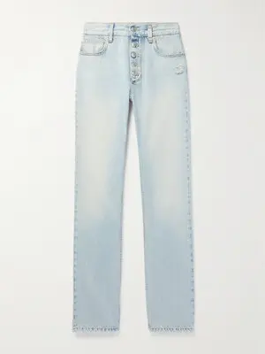 Alexander McQueen Slim-fit Distressed Jeans - Blue