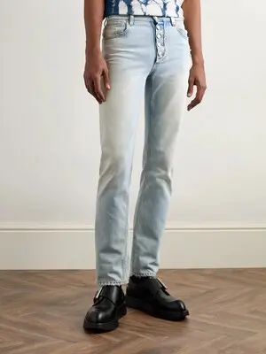 Alexander McQueen Slim-fit Distressed Jeans - Blue