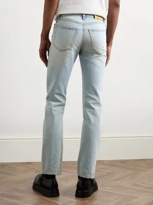 Alexander McQueen Slim-fit Distressed Jeans - Blue