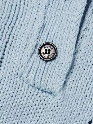 Acne Studios Distressed Organic Cotton And Wool-blend Sweater - Blue